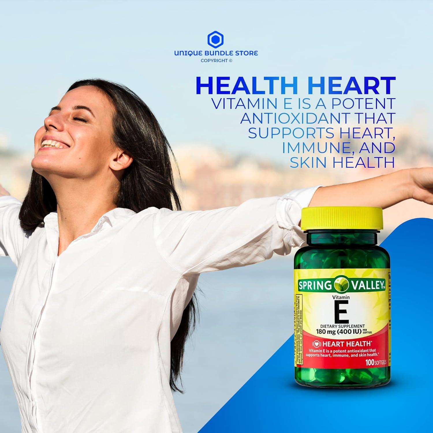 Spring Valley Vitamin E 400 IU Softgels 100 Count + 7 Day Pill ...