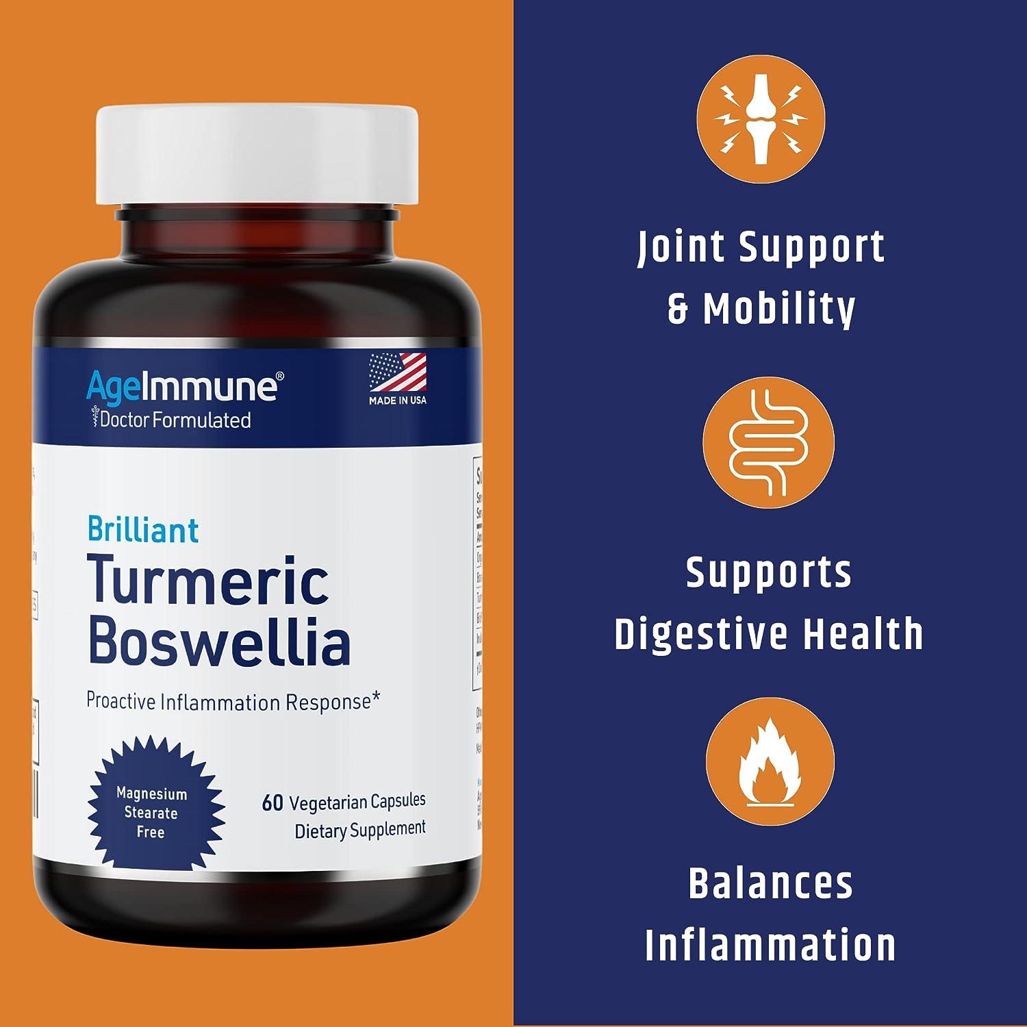 Turmeric Curcumin & Boswellia Serrata Herbal Supplement - 60 Capsules ...