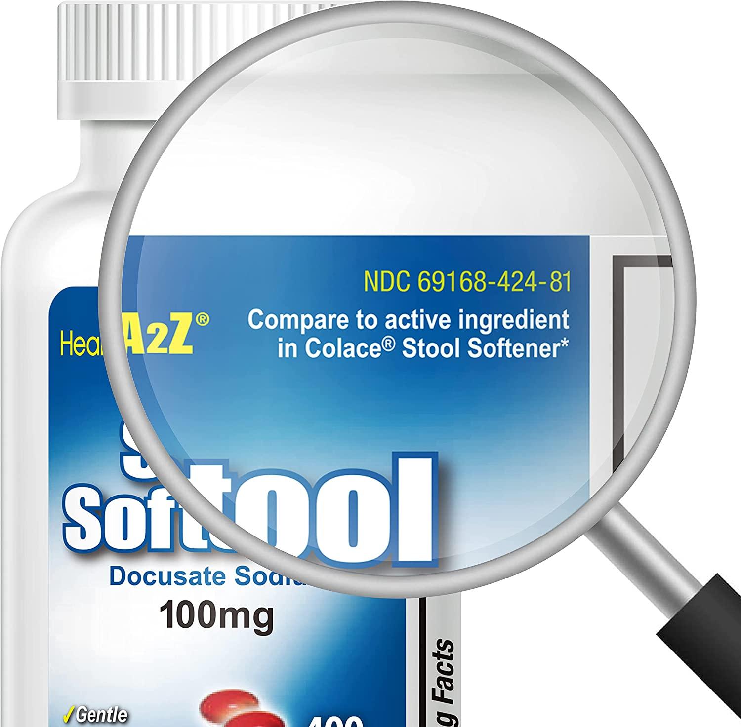 HealthA2Z Stool Softener 400 Capsules - Docusate Sodium 100mg for ...