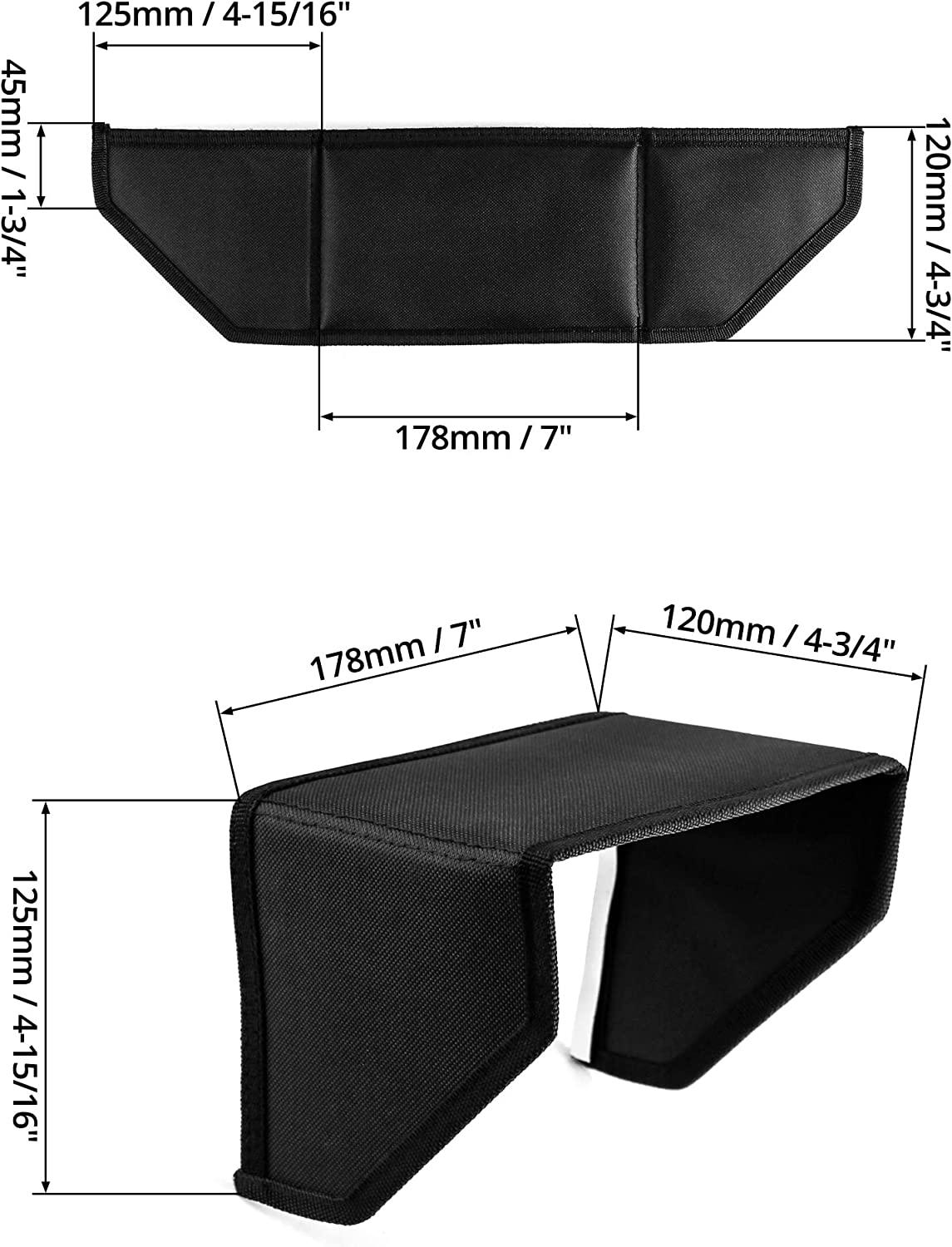 QWORK 7 LCD Video Monitor Sunshade - Full Coverage Sun Shade for ...
