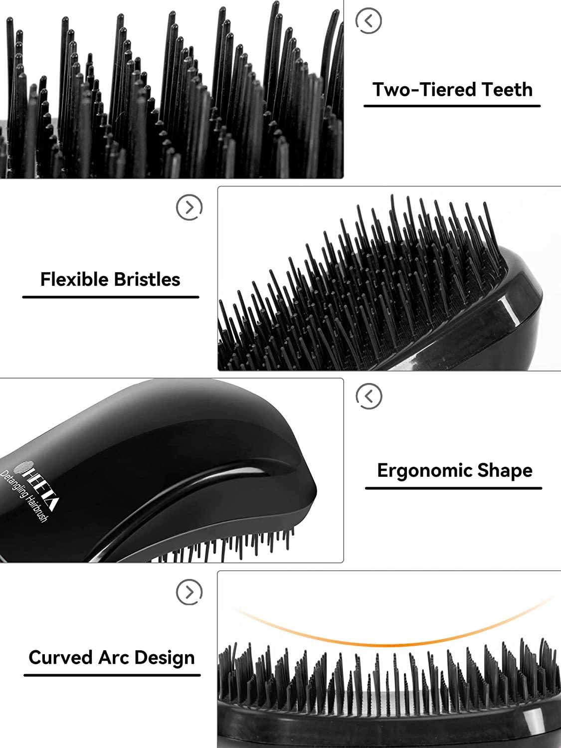 HEETA Detangling Hairbrush for Fine, Fragile, Color-Treated Hair - Knot ...