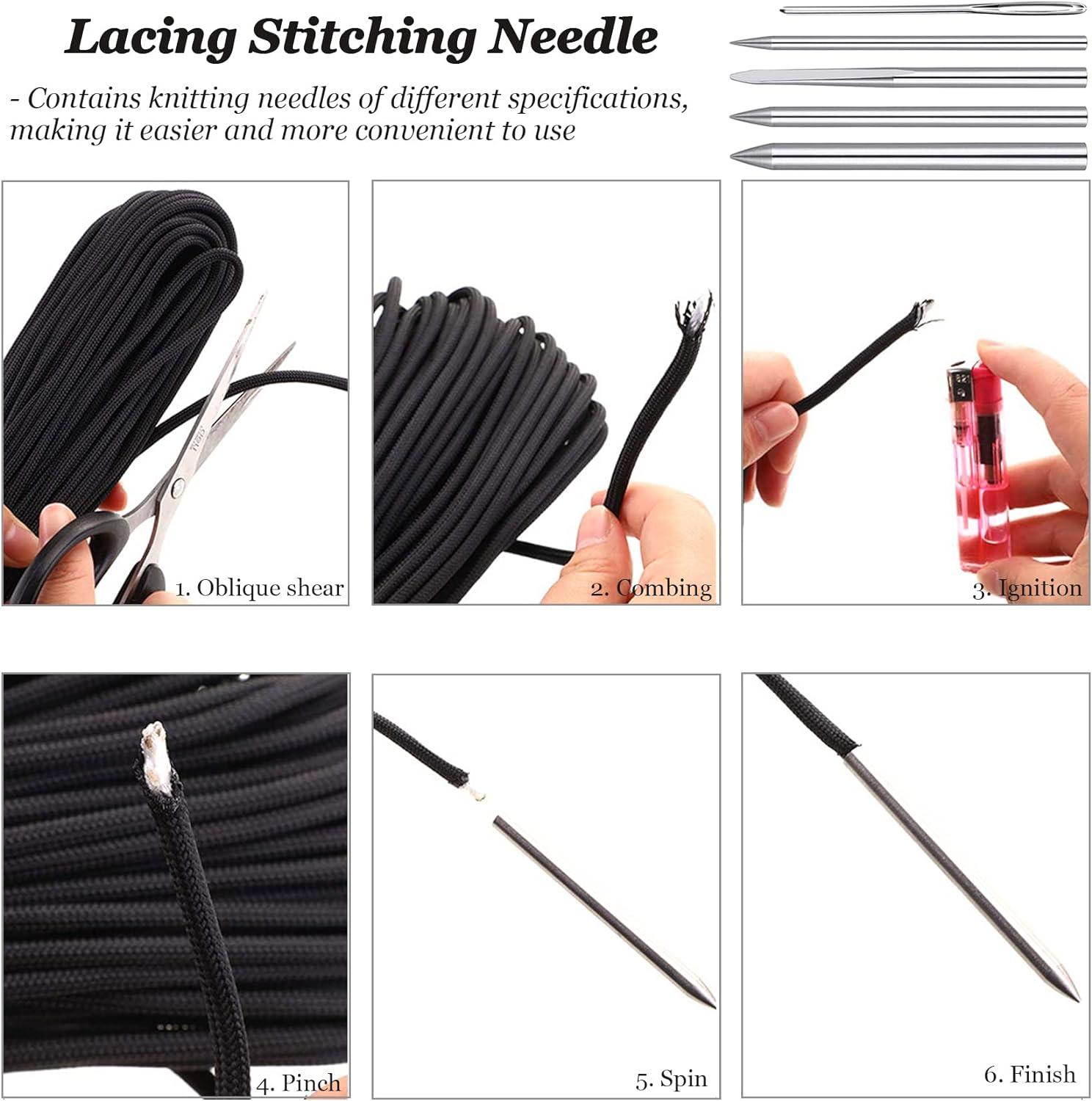 Muye 7 Pack Marlin Spike Paracord Stitching Kit | Lacing Needles & Smoothing Tool | Ideal for ...