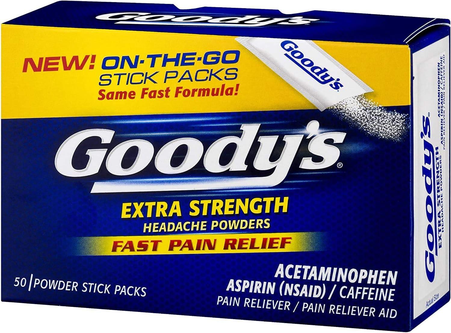 Goody's Extra Strength Headache Powder 50ct - Fast Pain Relief Formula ...