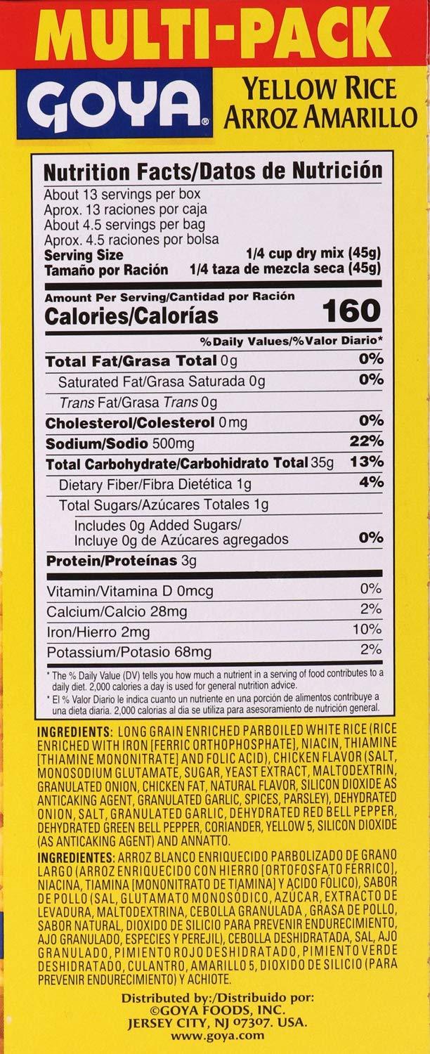 Goya Foods Yellow Rice Mix Multipack - 8 Packs of 3-7 Ounce Packs for ...