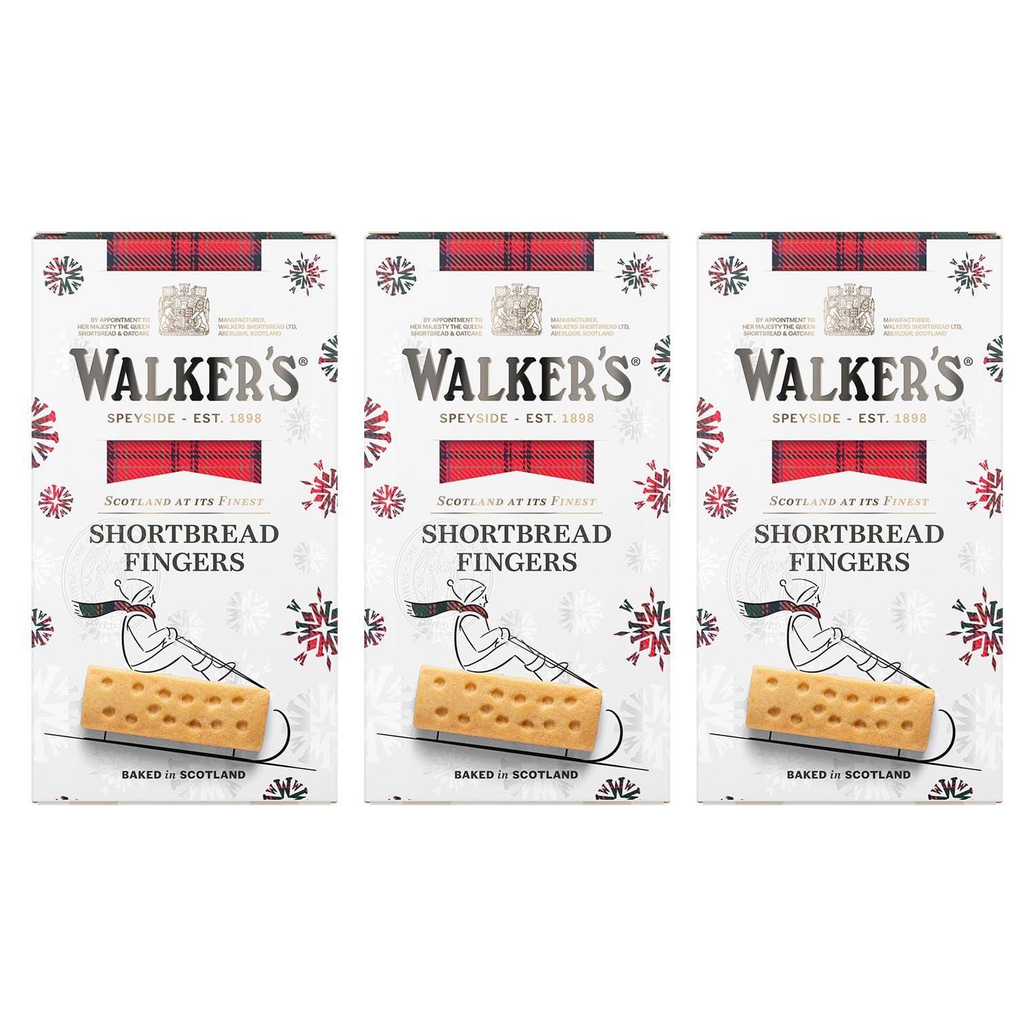 Walkers Shortbread Festive Shortbread Fingers 160g - Pack of 3 | Buy ...