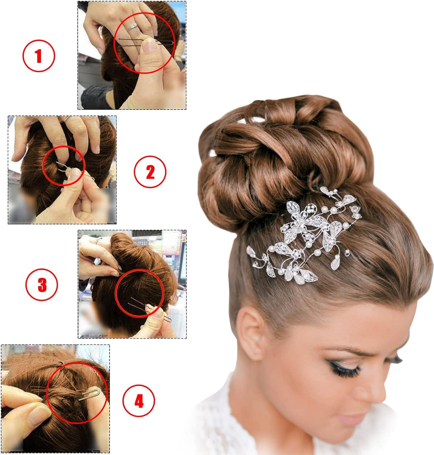 200pcs Mbsomnus U-Shaped Hair Pins for Buns - Long Black Bobby Pins ...