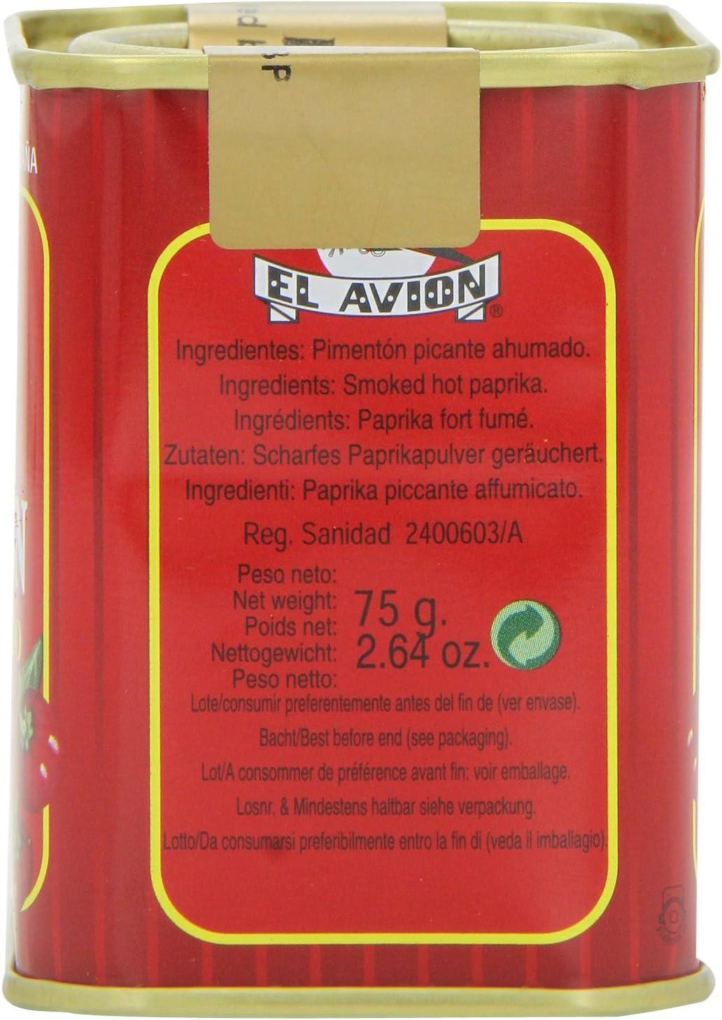 El Avion Smoked Hot Paprika 75g - Pimenton Picante Ahumado - Red Pack ...