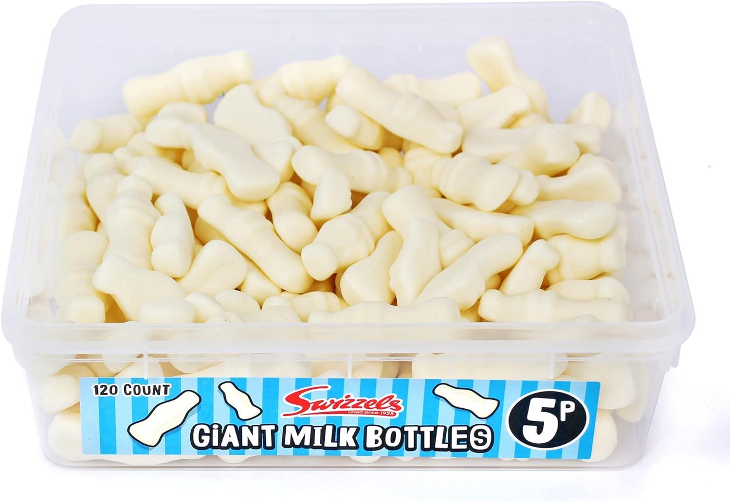 Swizzels Giant Milk Bottle Sweets Milk Flavour Foam Gums- Tub of Sweets ...