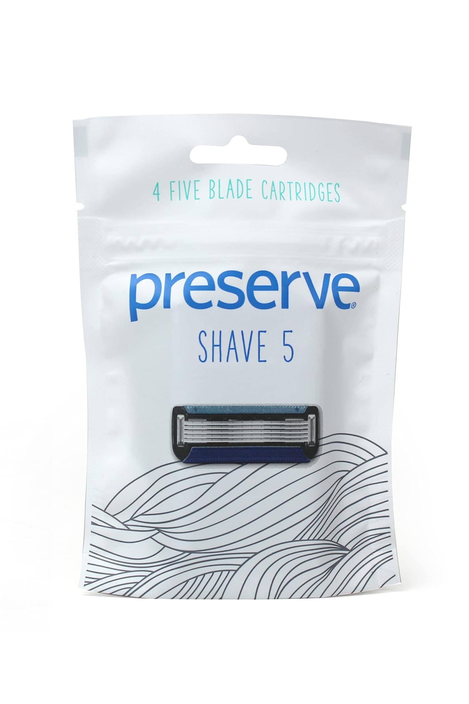 Preserve Five Blade Replacement Cartridges for Shave 5 Recycled Razor ...
