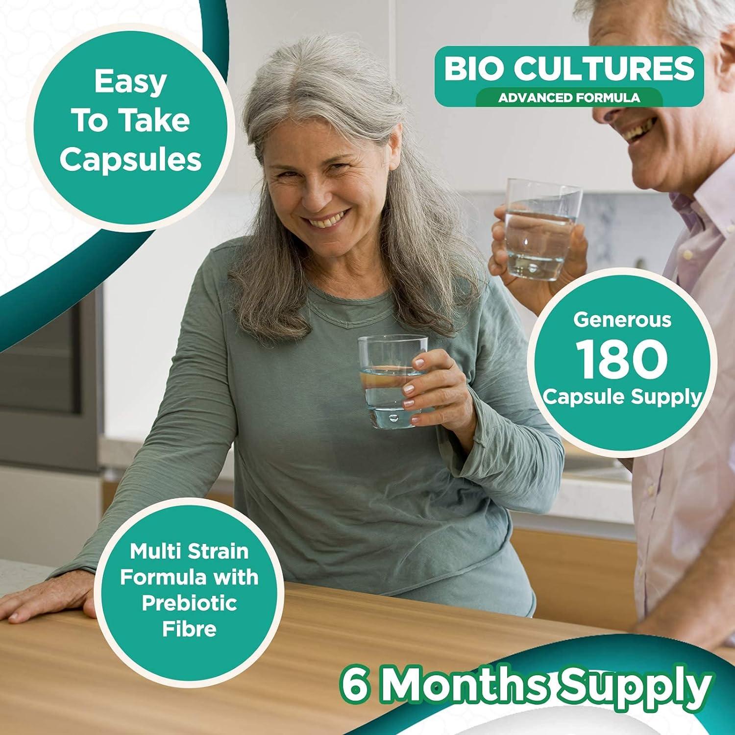 Bio Cultures Complex Probiotics - 50 Billion CFU with Prebiotics - 180 ...