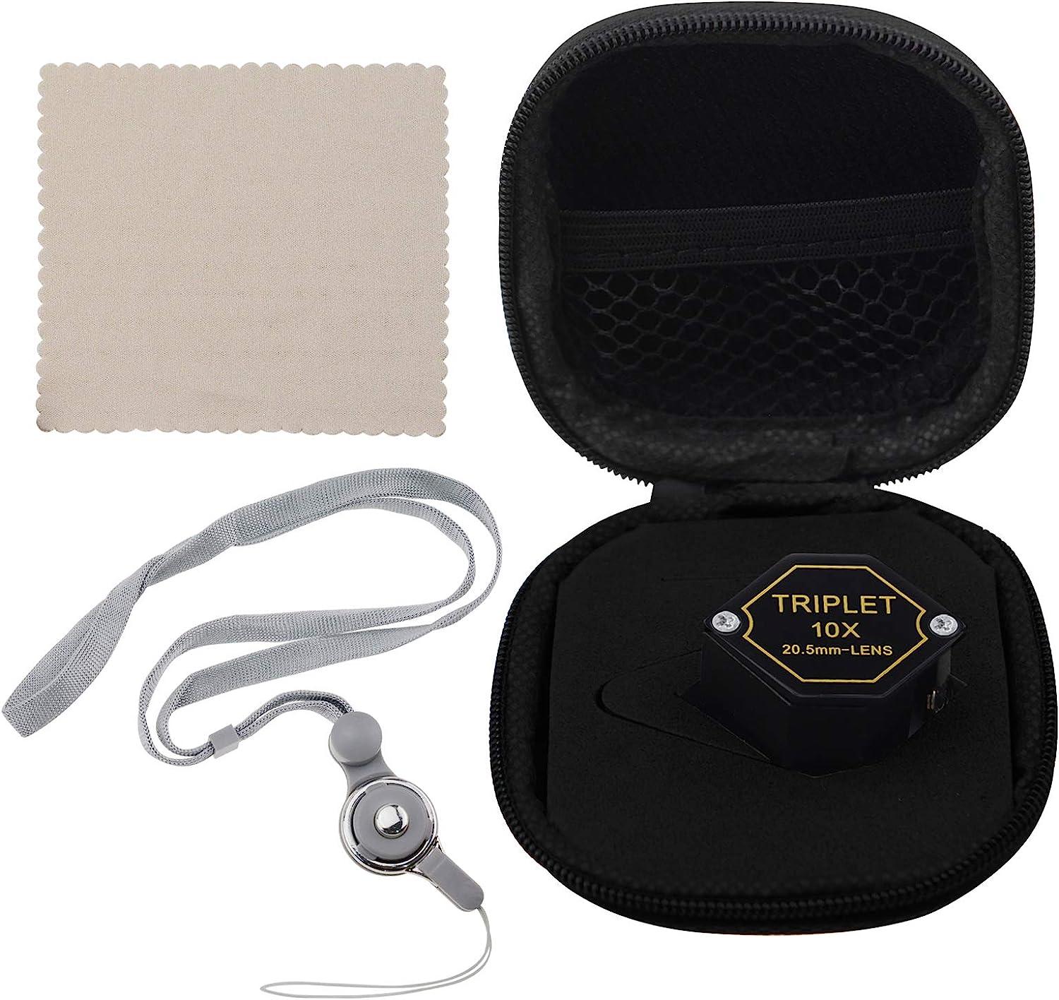 10x Magnifier Jewelry Loupe with Triplet Lens | Optical Glass Gem ...