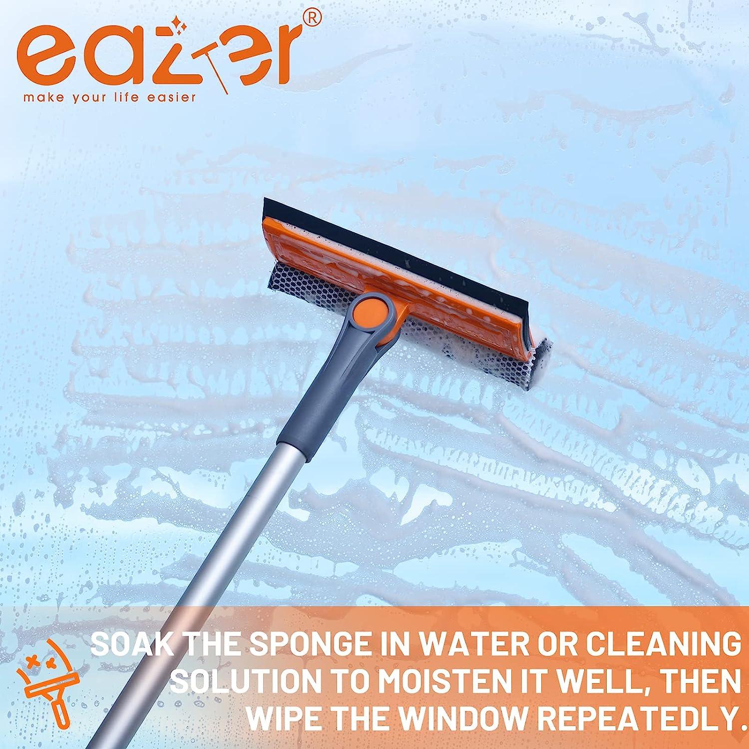 Eazer Professional 2-in-1 Window Squeegee with Extension Pole | Multi ...