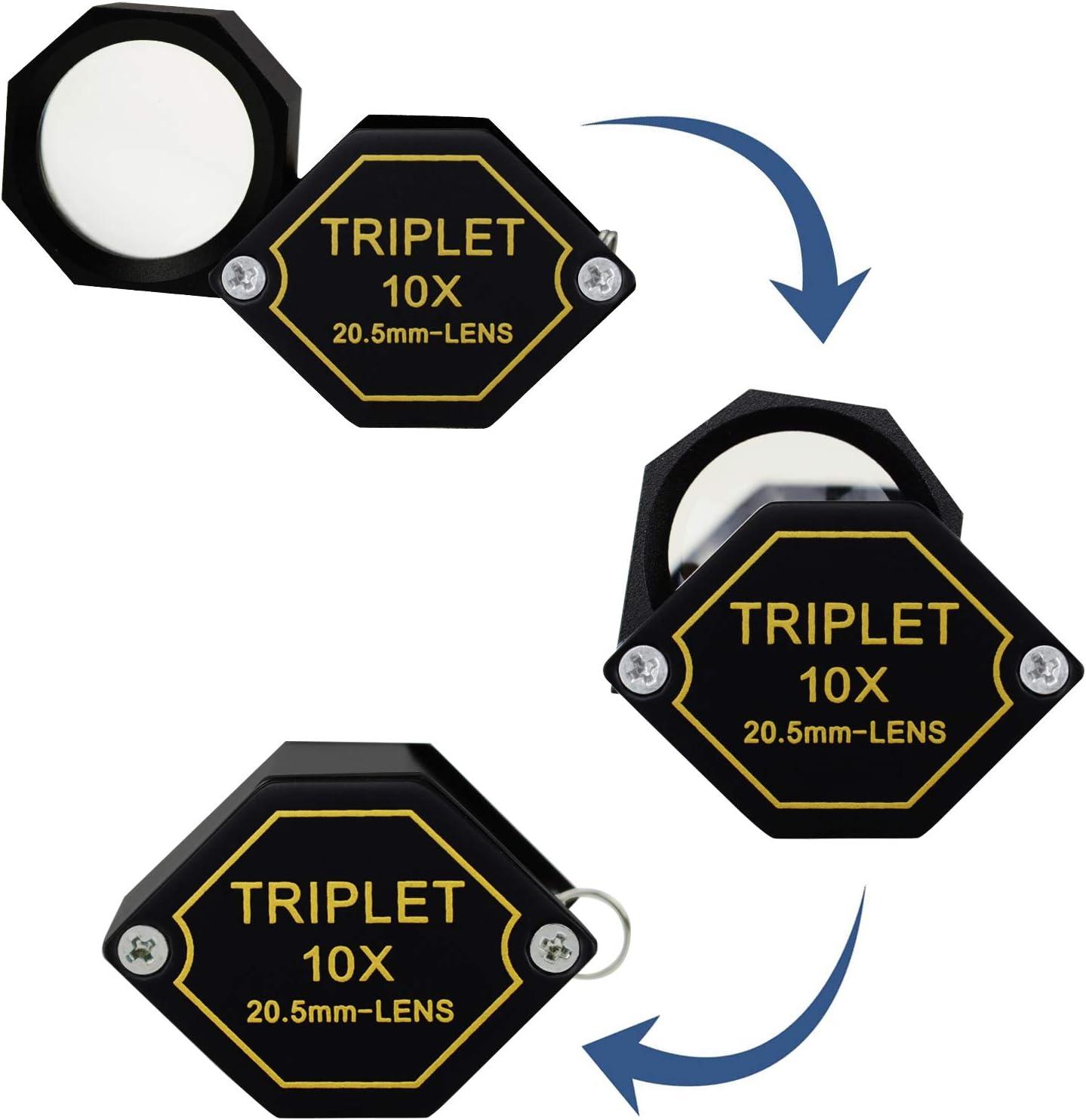 10x Magnifier Jewelry Loupe with Triplet Lens | Optical Glass Gem ...