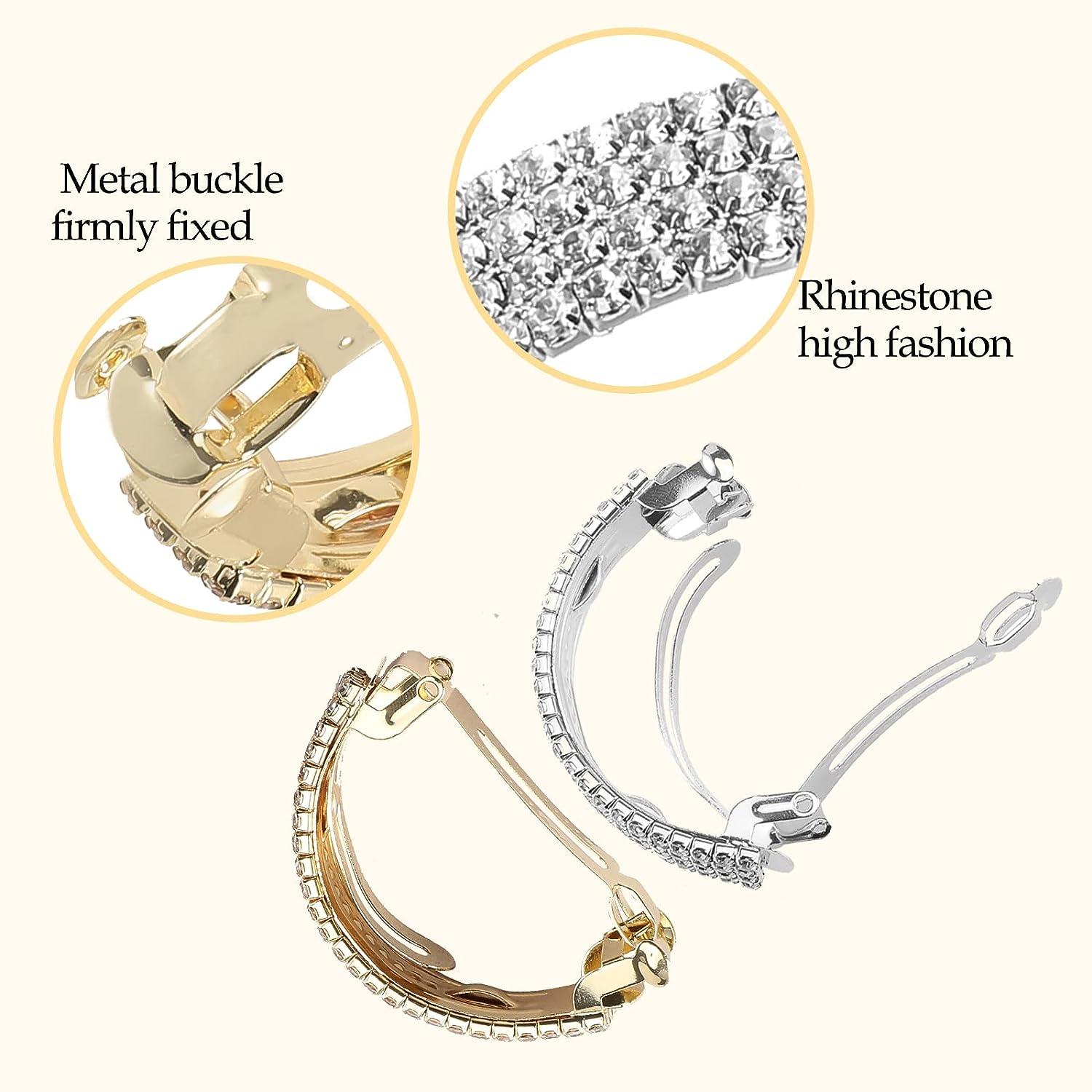 Boobeen Rhinestone Metal Spring Hair Clip Set - Crystal Ponytail ...