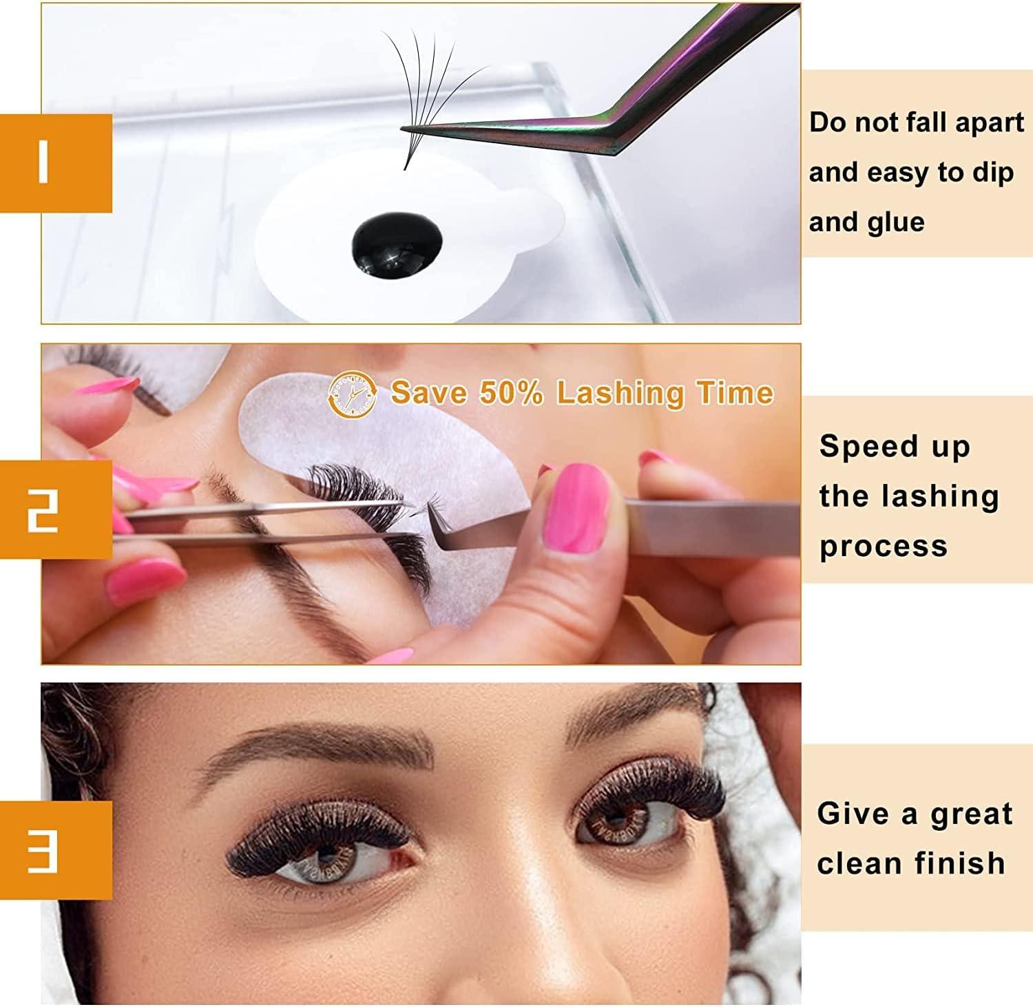 B&Q LASH 5D-0.10C-9mm Pre Made Fan Eyelash Extensions | Short Stem ...