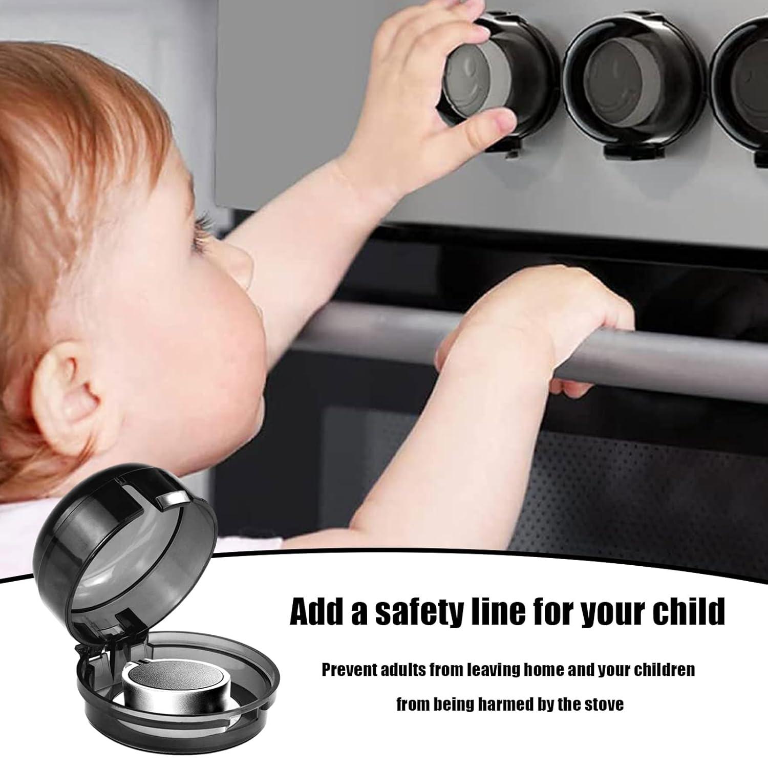 8-Piece Child Protection Stove Knob Locks & Safety Grilles | Kitchen ...