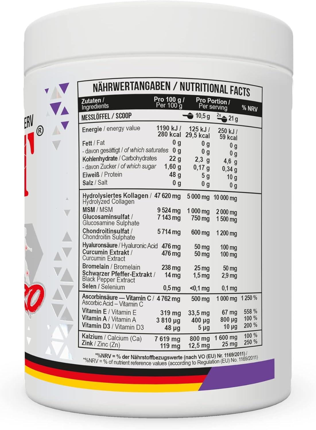 Flex Pro Powder - Glucosamine Chondroitin MSM & Collagen with Vitamin C ...