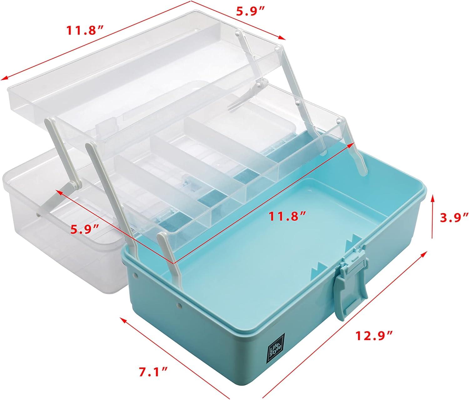 3-Layer Plastic Portable Storage Box - Blue | Multipurpose Organizer ...