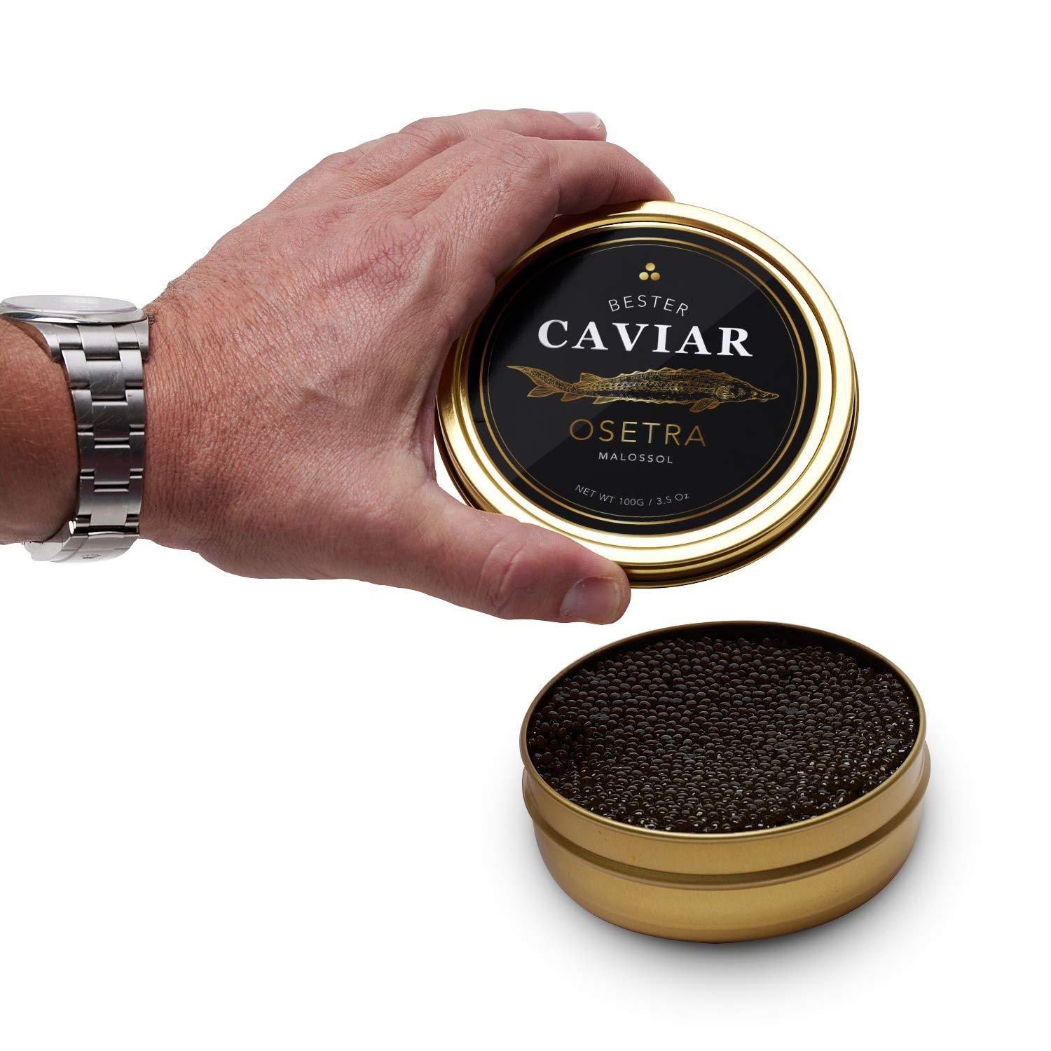 Premium Osetra Sturgeon Black Caviar - 1.76 oz (50g) - Malossol Ossetra ...