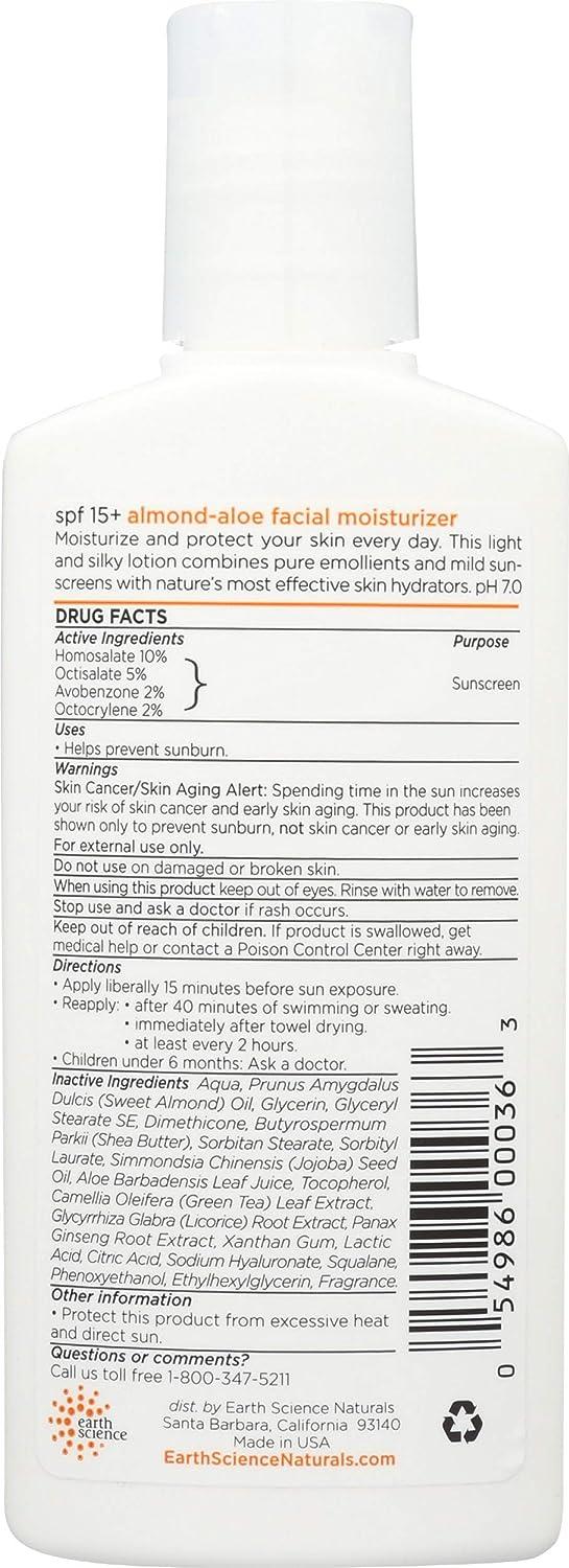Earth Science Almond-Aloe Moisturizer SPF 15+ (5 fl. oz.) - Daily ...