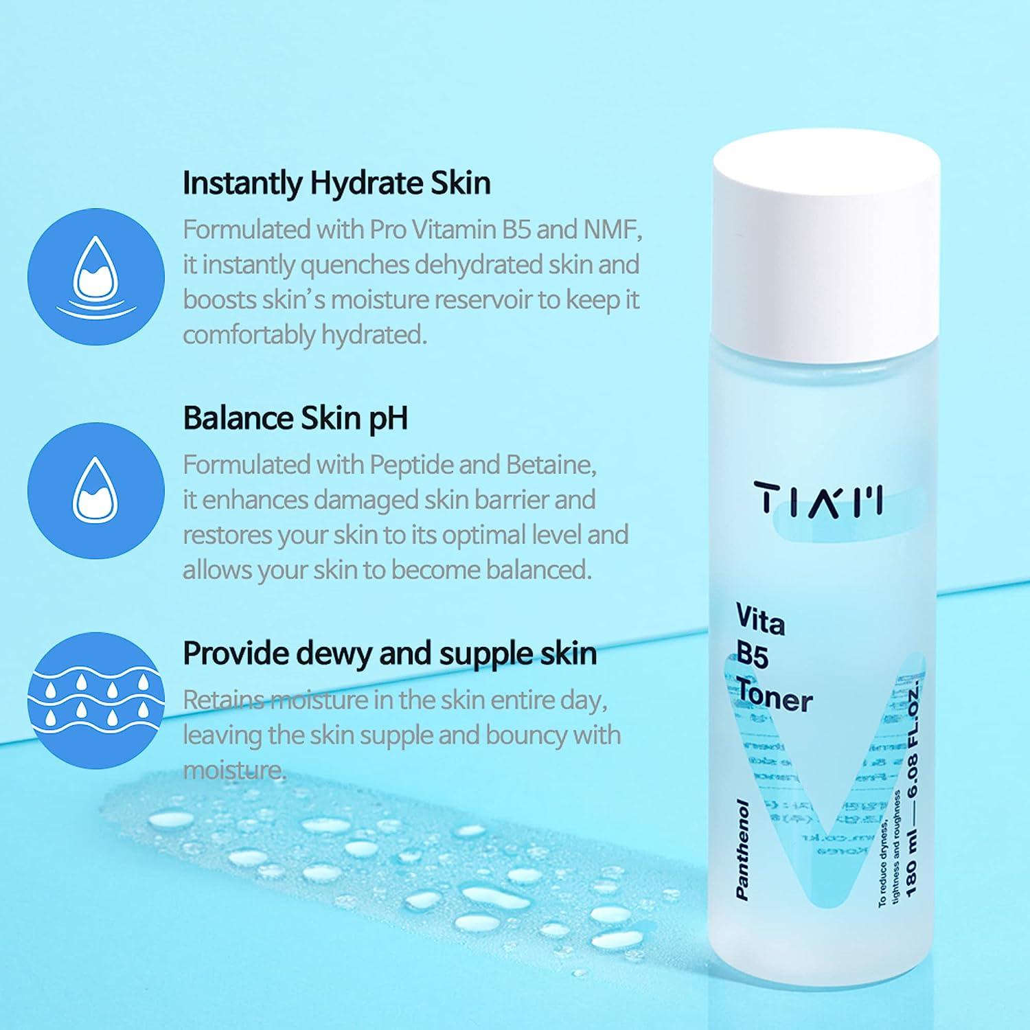 TIAM Vita B5 Deep Hydrating Korean Toner - Alcohol & Fragrance Free | 6 ...