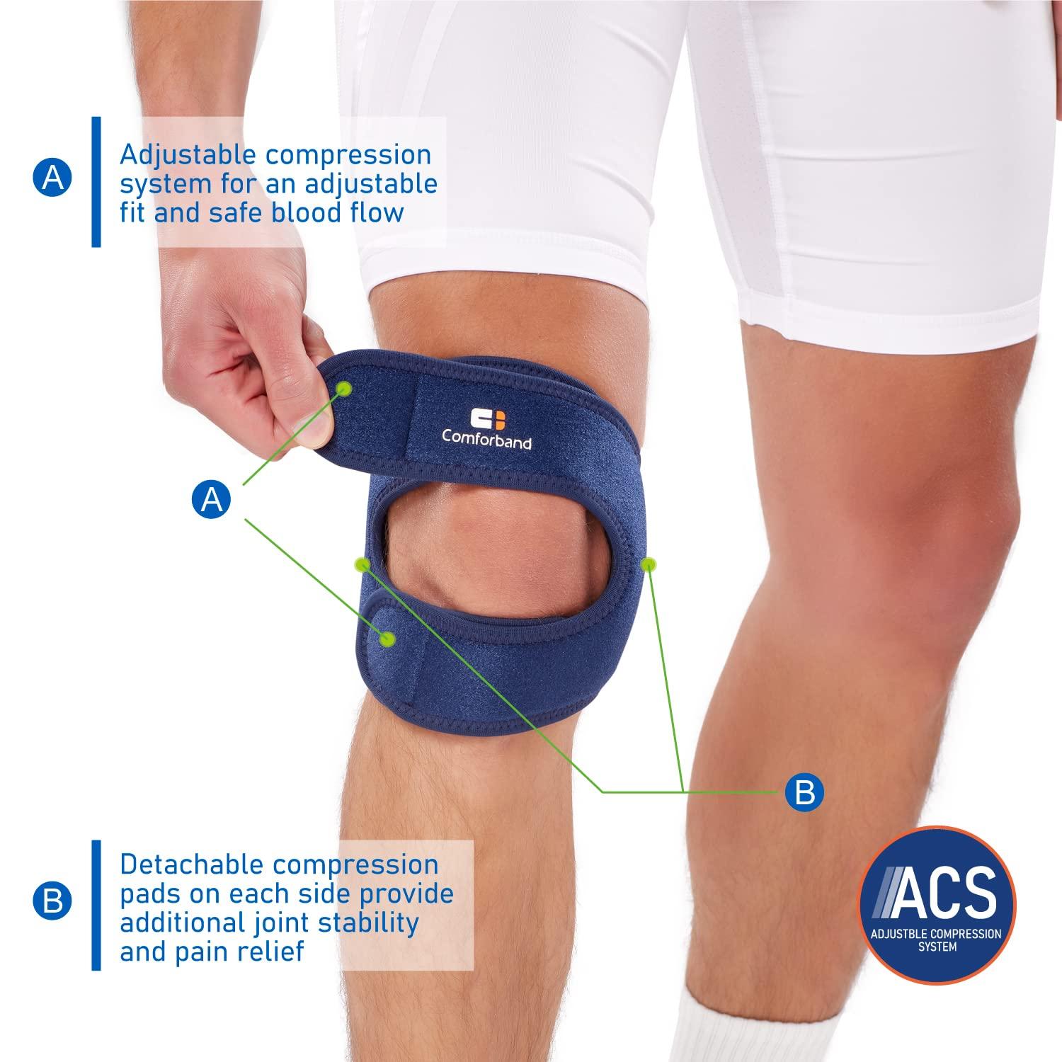 Comforband Dual Strap Knee Patella Brace for Knee Pain Relief - Support ...