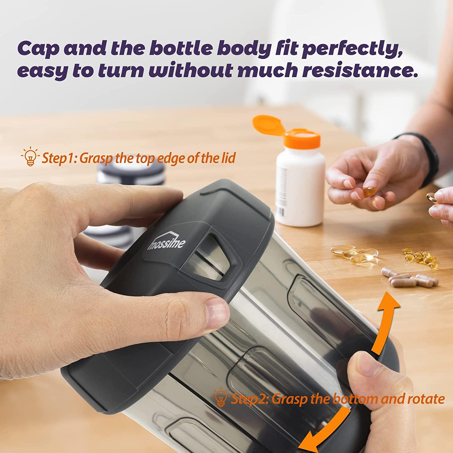 Mossime Extra Large 7-Compartment Supplement Organizer - Purple | Easy ...