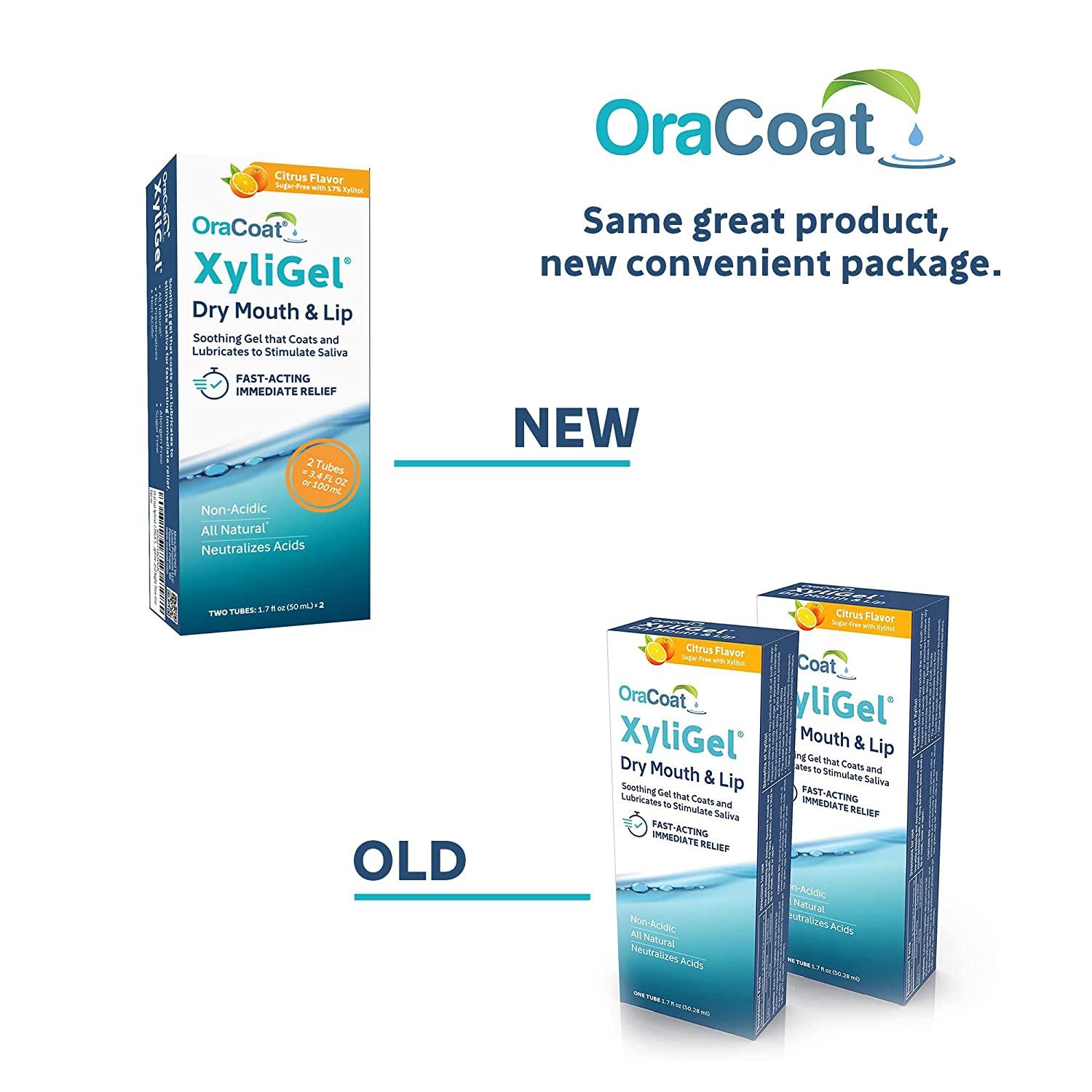 OraCoat XyliGel 2 Pack - Sugar-Free Dry Mouth Relief Gel with Xylitol ...