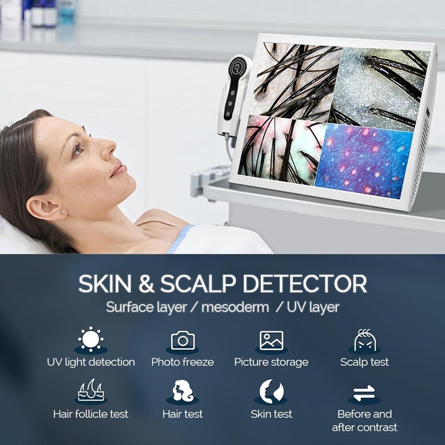 15 Inch Scalp Hair Follicle Moisture Tester | 3 Light & Freeze Frame ...