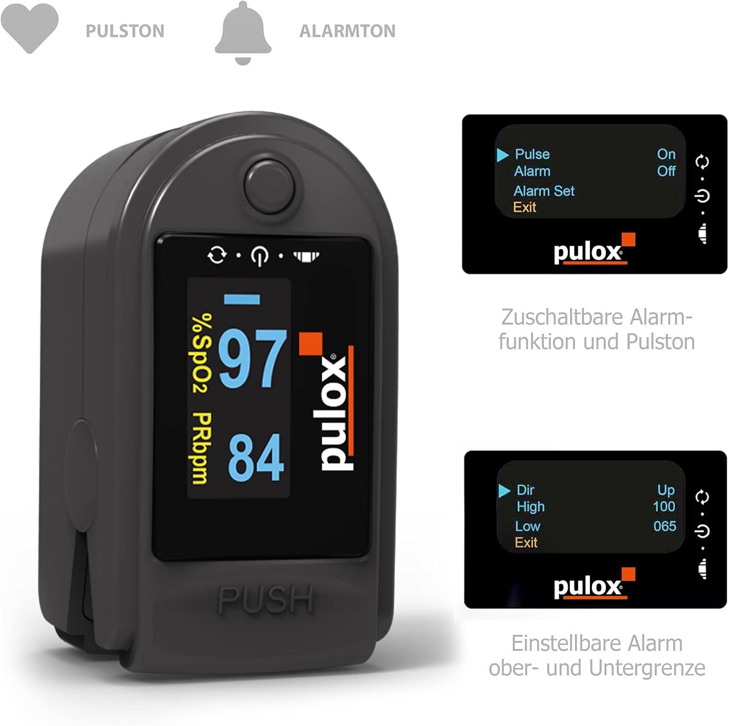 Buy Pulse Oximeter Pulox PO-200A - SpO2 Pulse & PI Monitor with Alarm ...