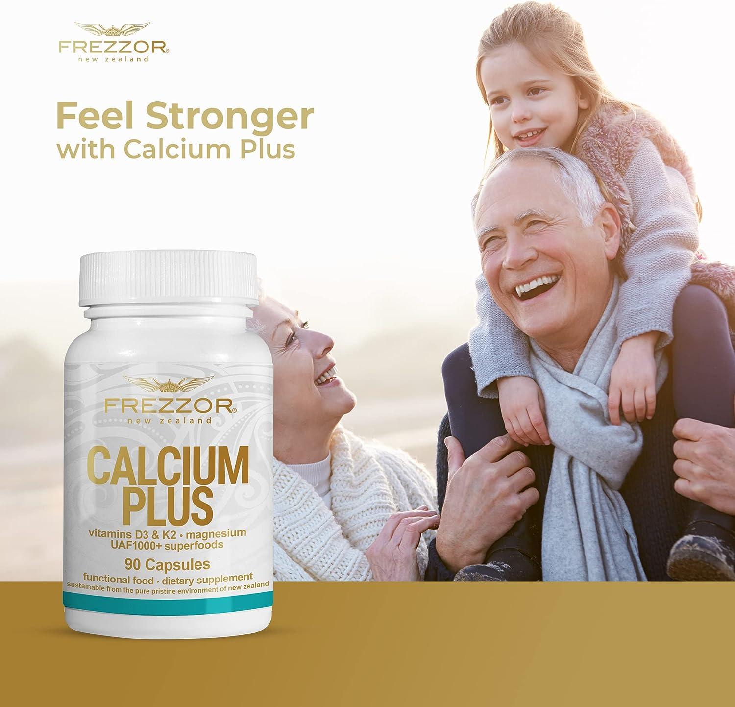 FREZZOR Calcium Plus 90 Capsules - New Zealand Raw Calcium Supplement ...