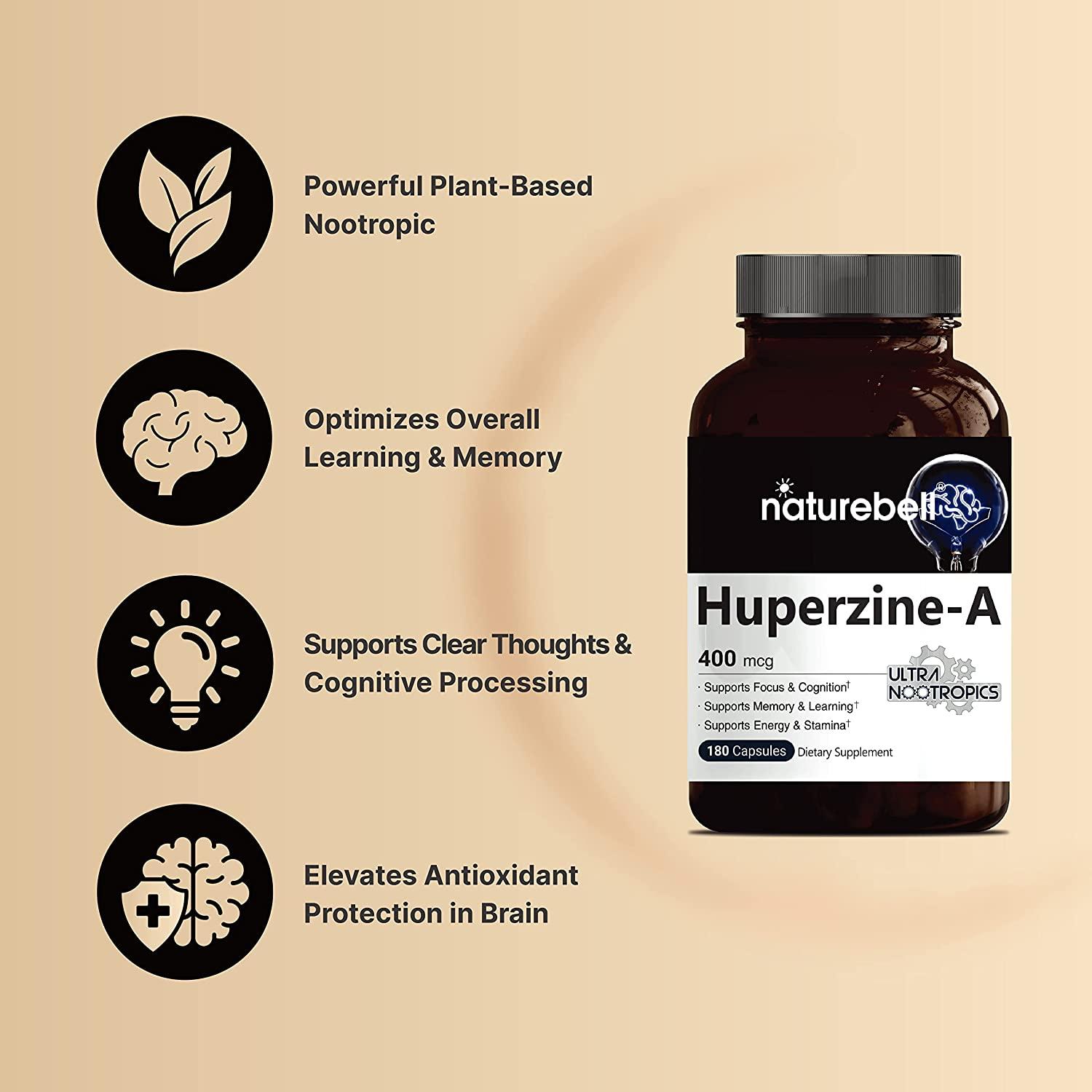 Huperzine A 400mcg | 180 Capsules | Supports Focus, Cognition & Memory ...