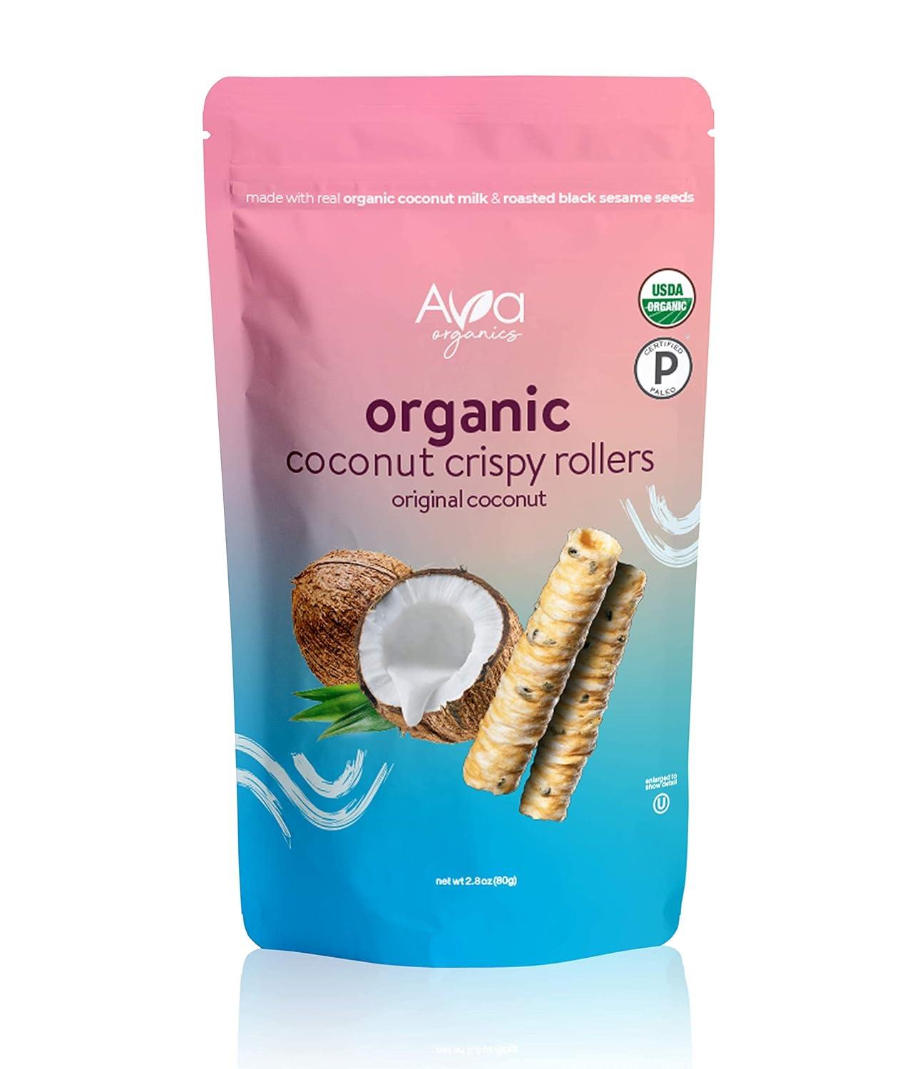 Ava Organics Coconut Crispy Rollers - Healthy Snack for Adults and Kids ...