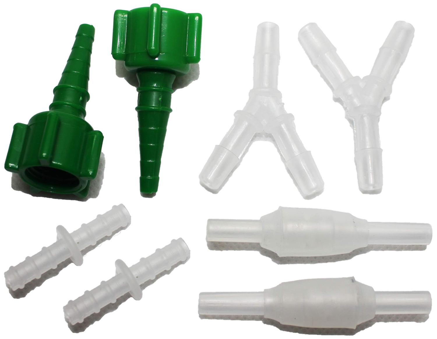 8-Pack Oxygen Connectors: 2 Straight, 2 Swivel, 2 Y, 2 Swivel Nipple ...