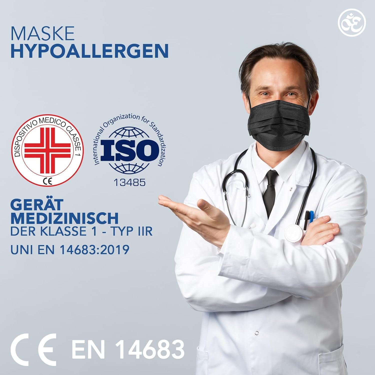 Buy Medical IIR Standard EN14683 Certified 3-Layer Disposable Masks ...