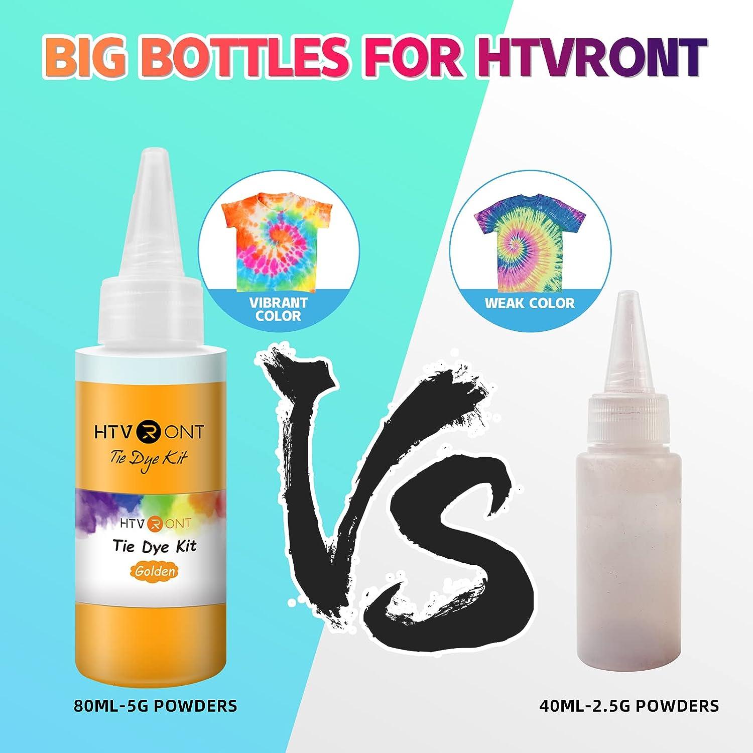 HTVRONT Tie Dye Kit - 18 Colors 80ML Pre-Filled Bottles for Clothing, T ...