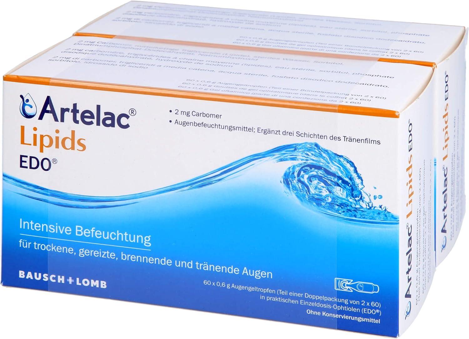 Buy Artelac Lipids EDO EyELL 120x0.6g - Moisturizing Eye Drops for Dry ...