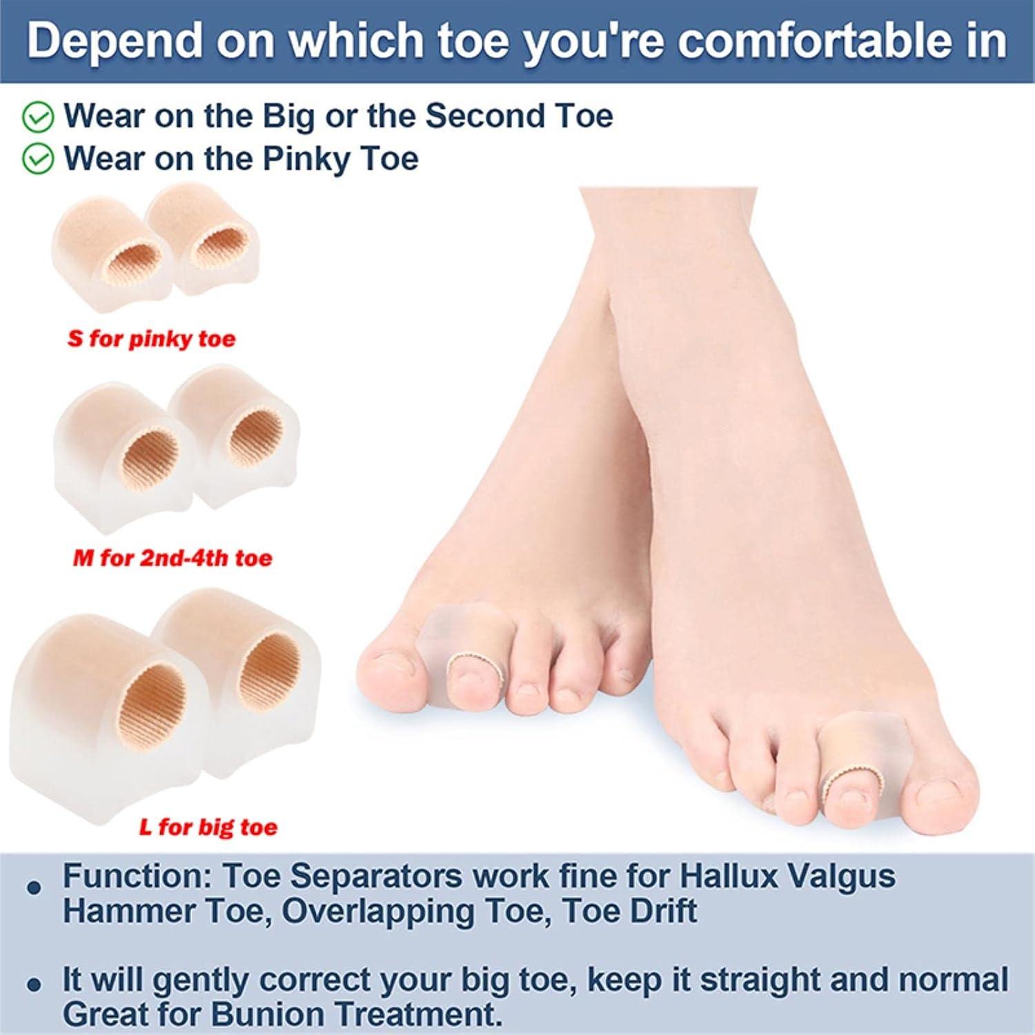 Toe Spreader & Bale Toe Corrector - Soft Gel Overlapping Toe Relief (2 ...