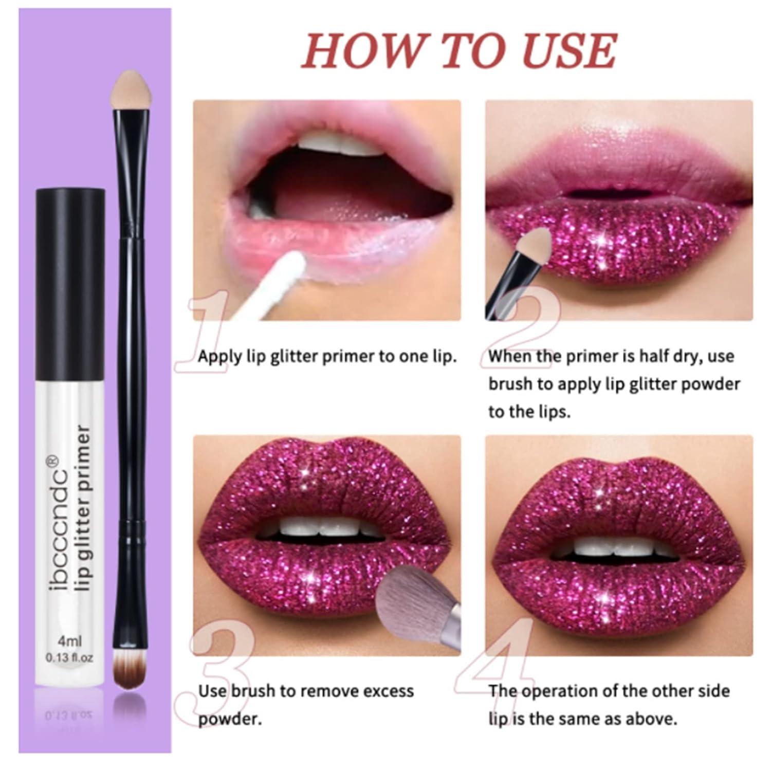 Glitter Lip Kit - 4 Colored Metallic Lipsticks | Long-Lasting Glitter ...