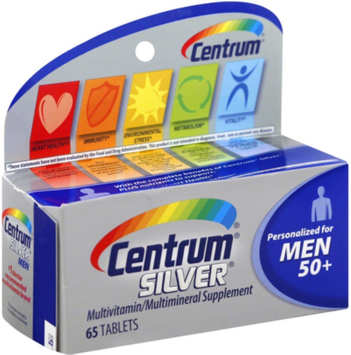 Centrum Silver Men 50+ Multivitamin Tablets 65 ea - Complete Daily ...