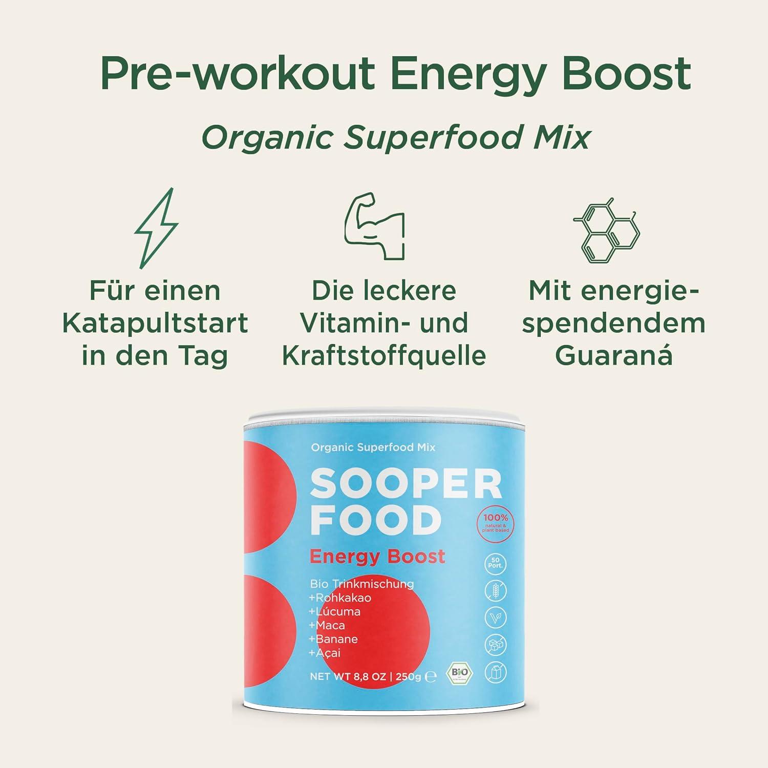 Sooper Food Energy Boost 250g Powder | Bio Vegan Superfood Addon for ...