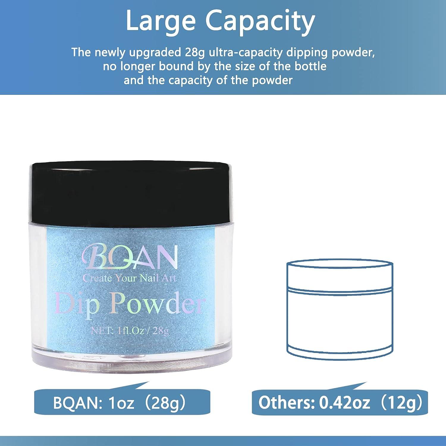 BQAN Blue Glitter Dip Powder 1 Oz - Odor-Free & Long-Lasting Nail Art ...