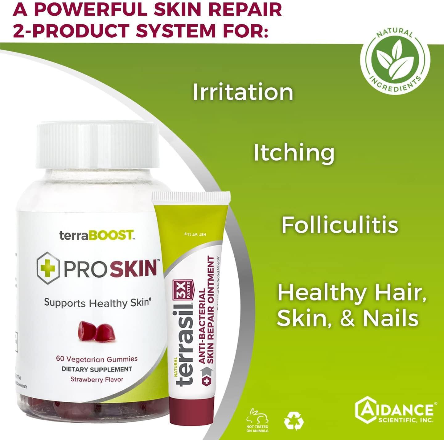 Terrasil Skin Repair Ointment & terraBOOST ProSkin Gummies - Natural ...