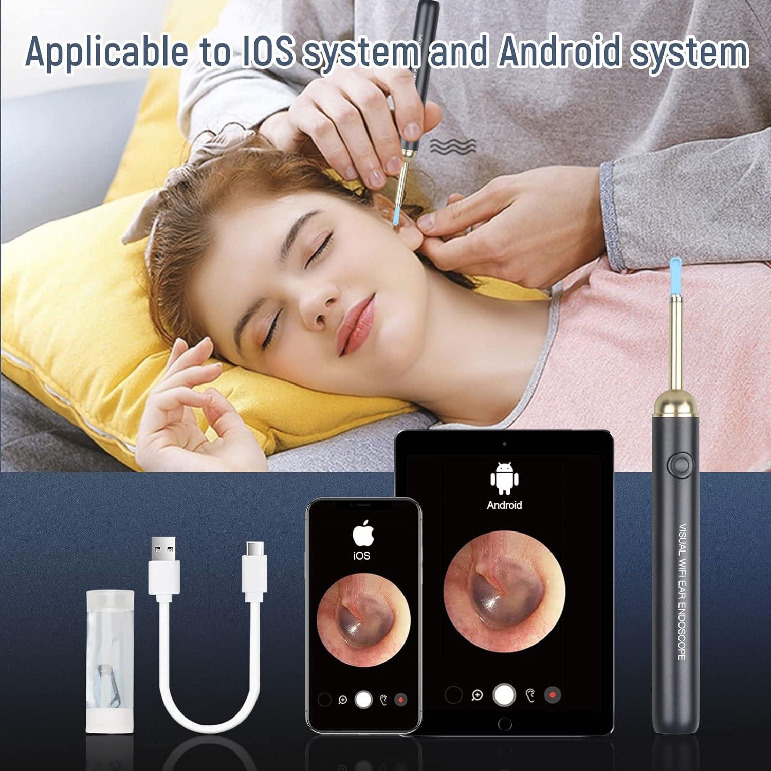1080P FHD Ear Wax Removal Tool with Camera - WOOZOOY Ear Cleaner for ...