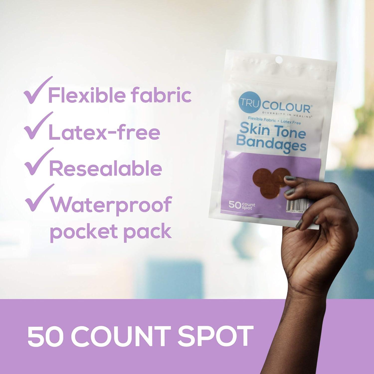 Tru Colour Spot Bandages - Dark Brown Skin Tone Flexible Fabric ...