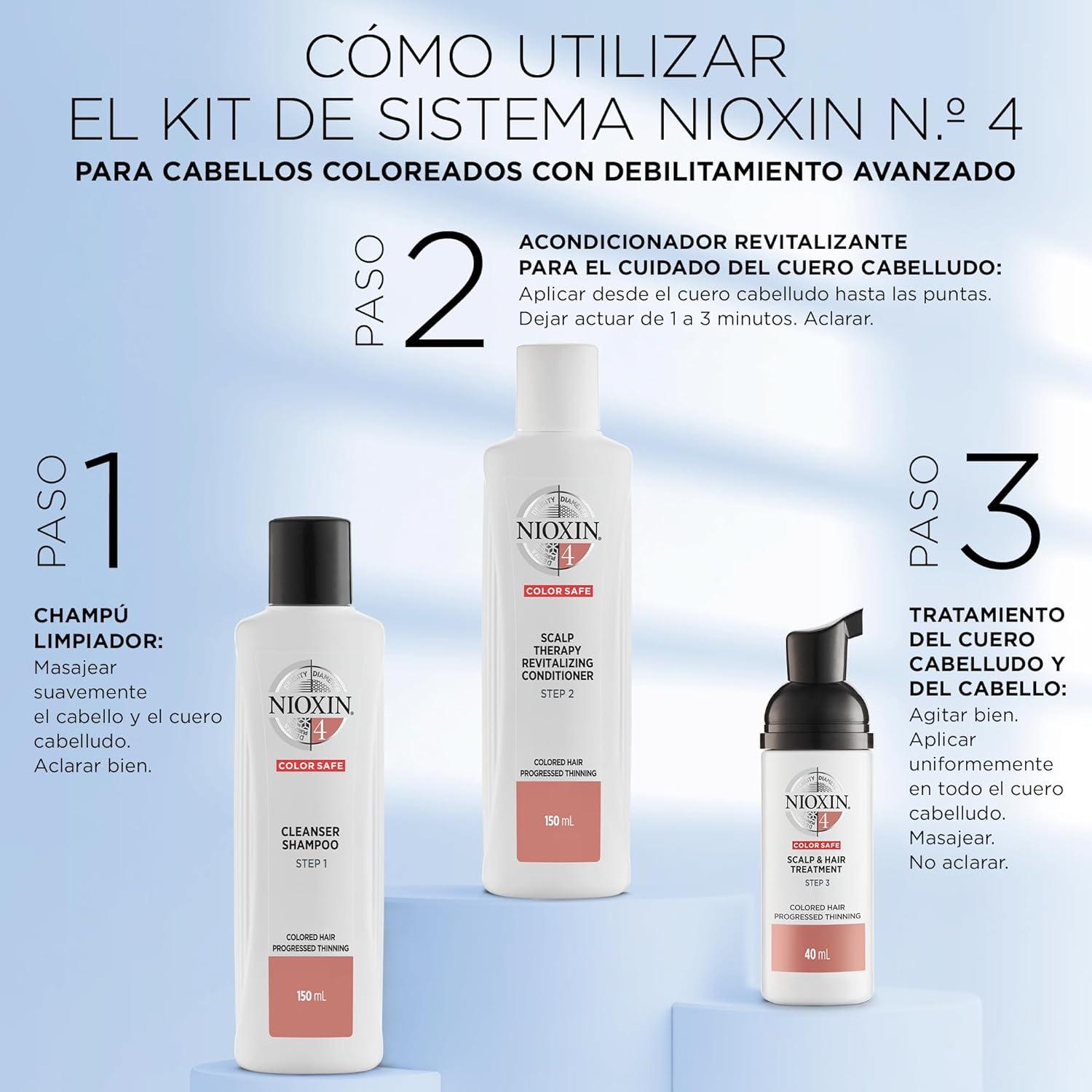 Nioxin 3-Step Kit System 4 - Colored Hair and Scalp Care Treatment ...