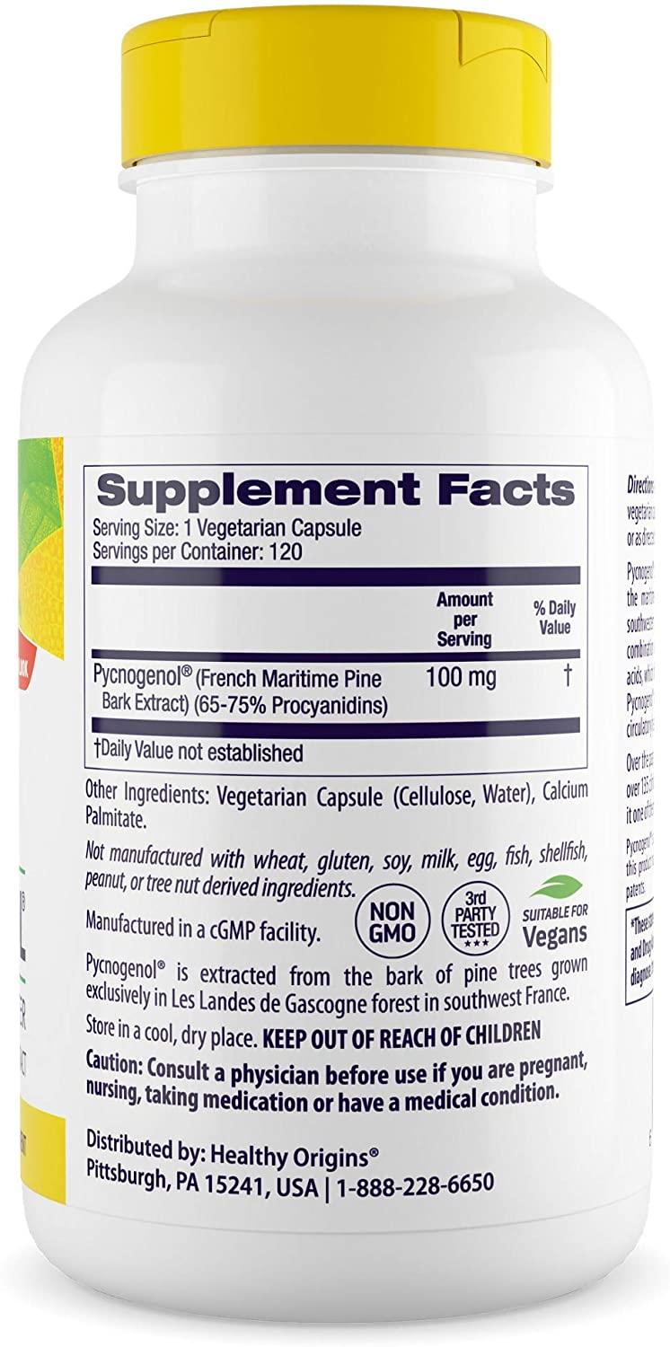 Healthy Origins Pycnogenol 100mg - 120 Count | Nature's Super ...