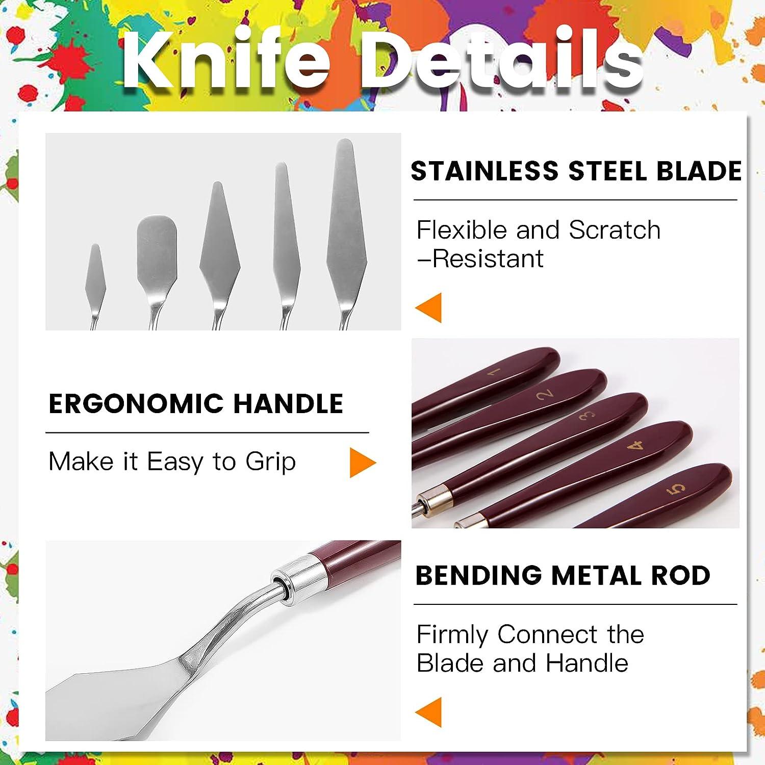 10PCS Stainless Steel Palette Knife Set for Oil, Canvas, Acrylic ...