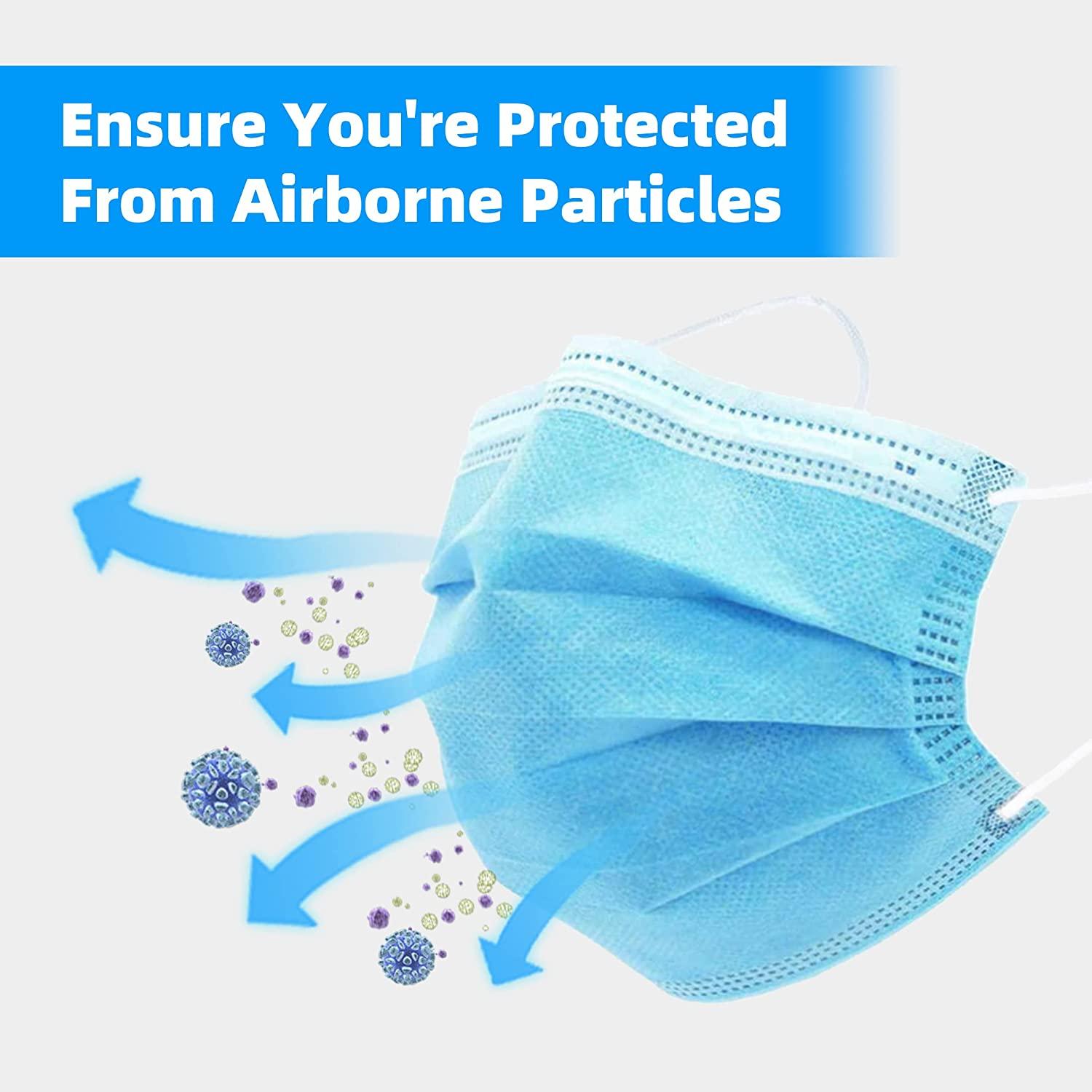 FFG Face Mask 50PCS Adult Disposable Masks 3-Layer Filter Protection ...