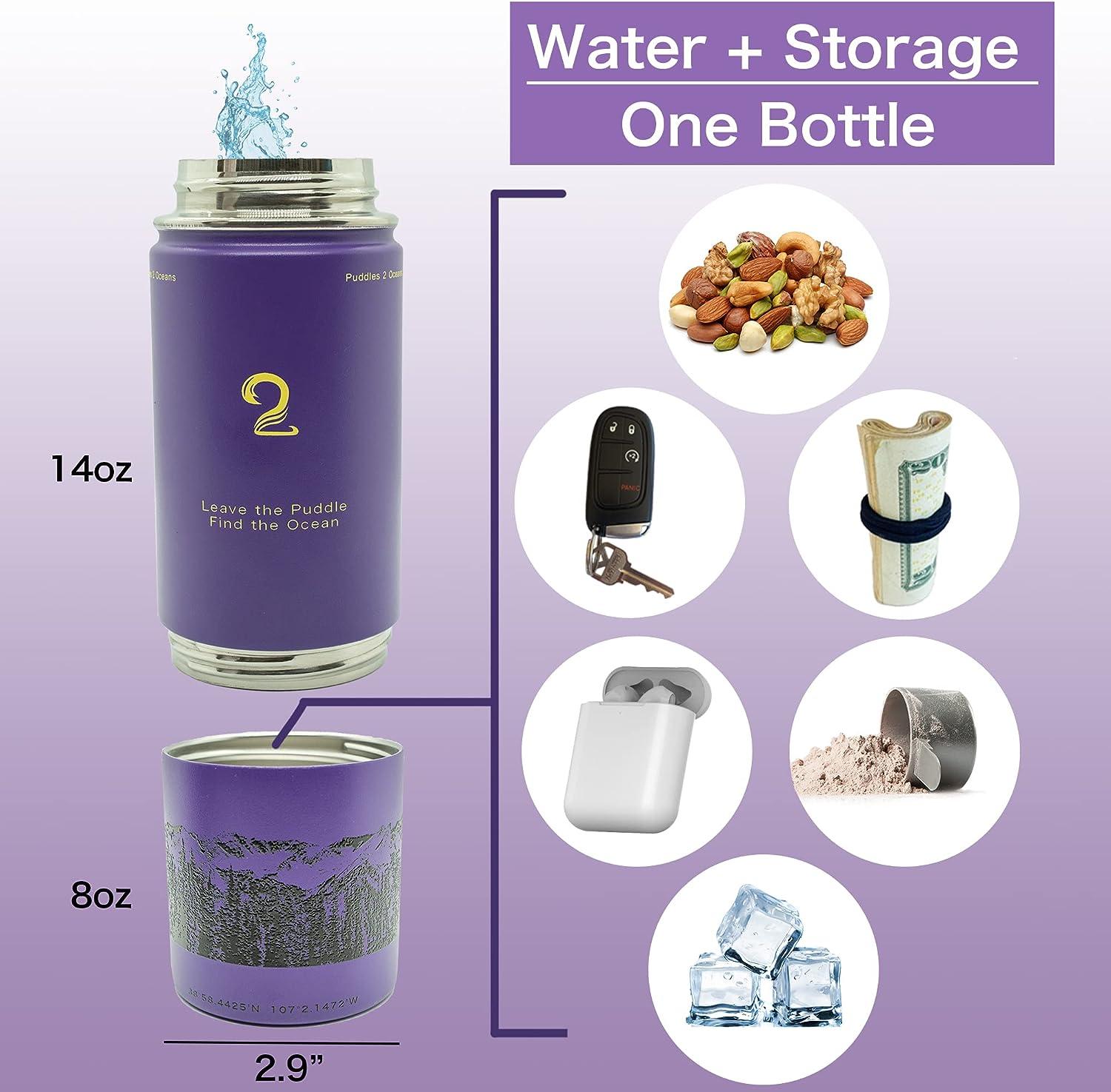 Puddles 2 Oceans Stainless Steel Water Bottle with Snack Compartment ...